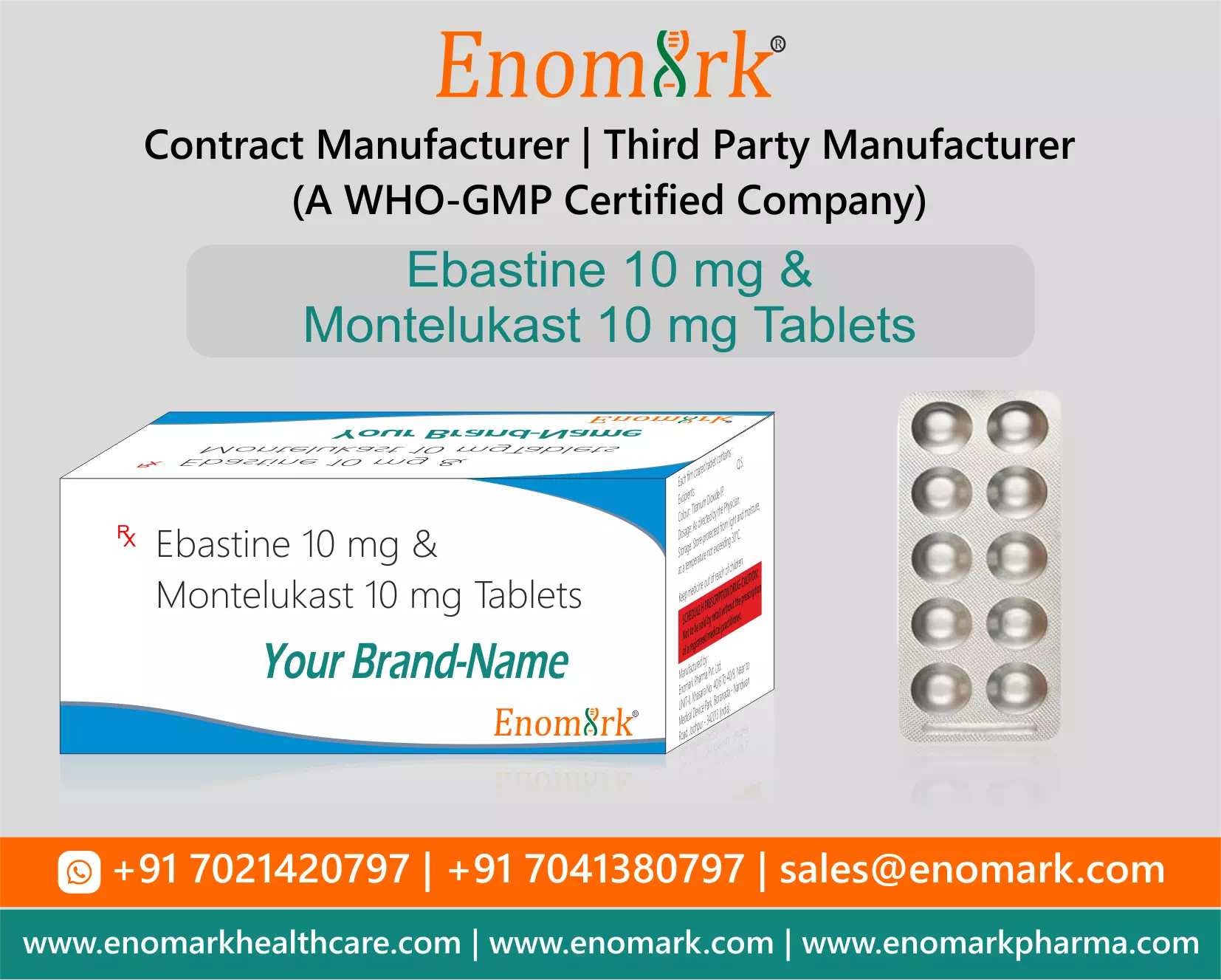 Ebastine And Montelukast Tablets contract manufacturing